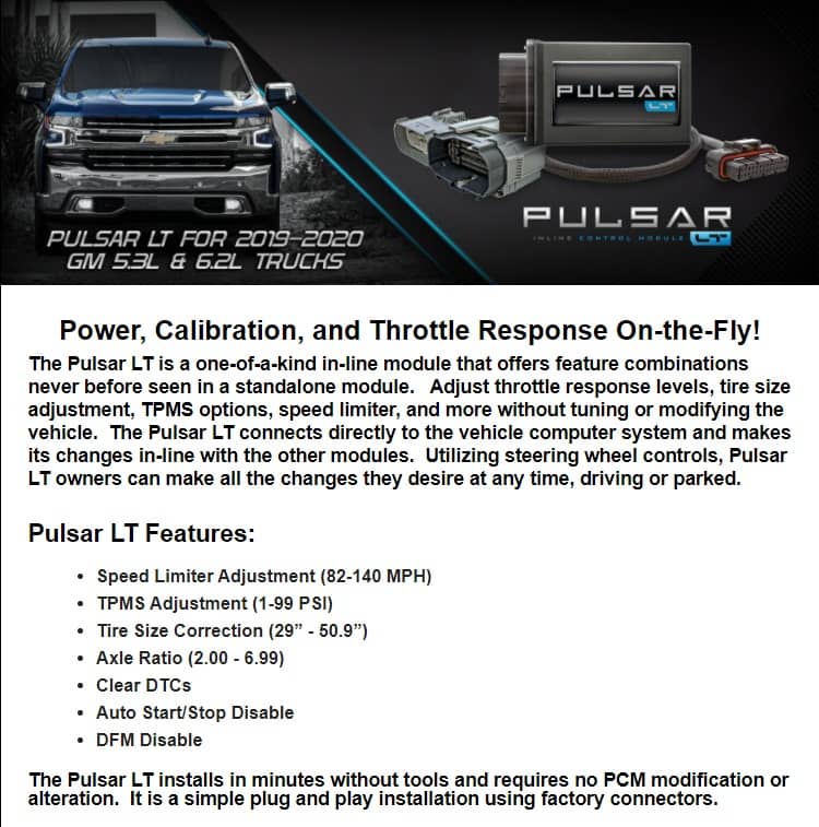 Pulsar LT Control Module for 2019-2020 GM Gas Trucks Now Available ...